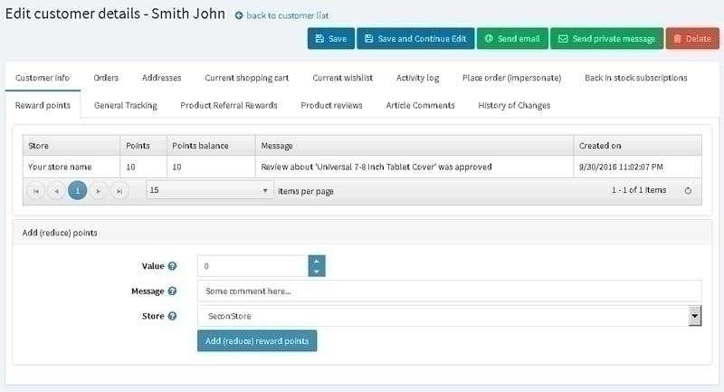 Review Rewards Program - nopCommerce