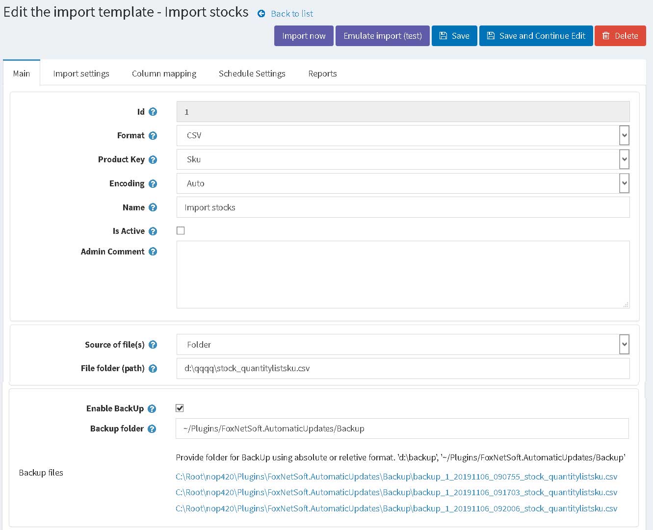 Automatic Update (prices and stock quantities) - nopCommerce